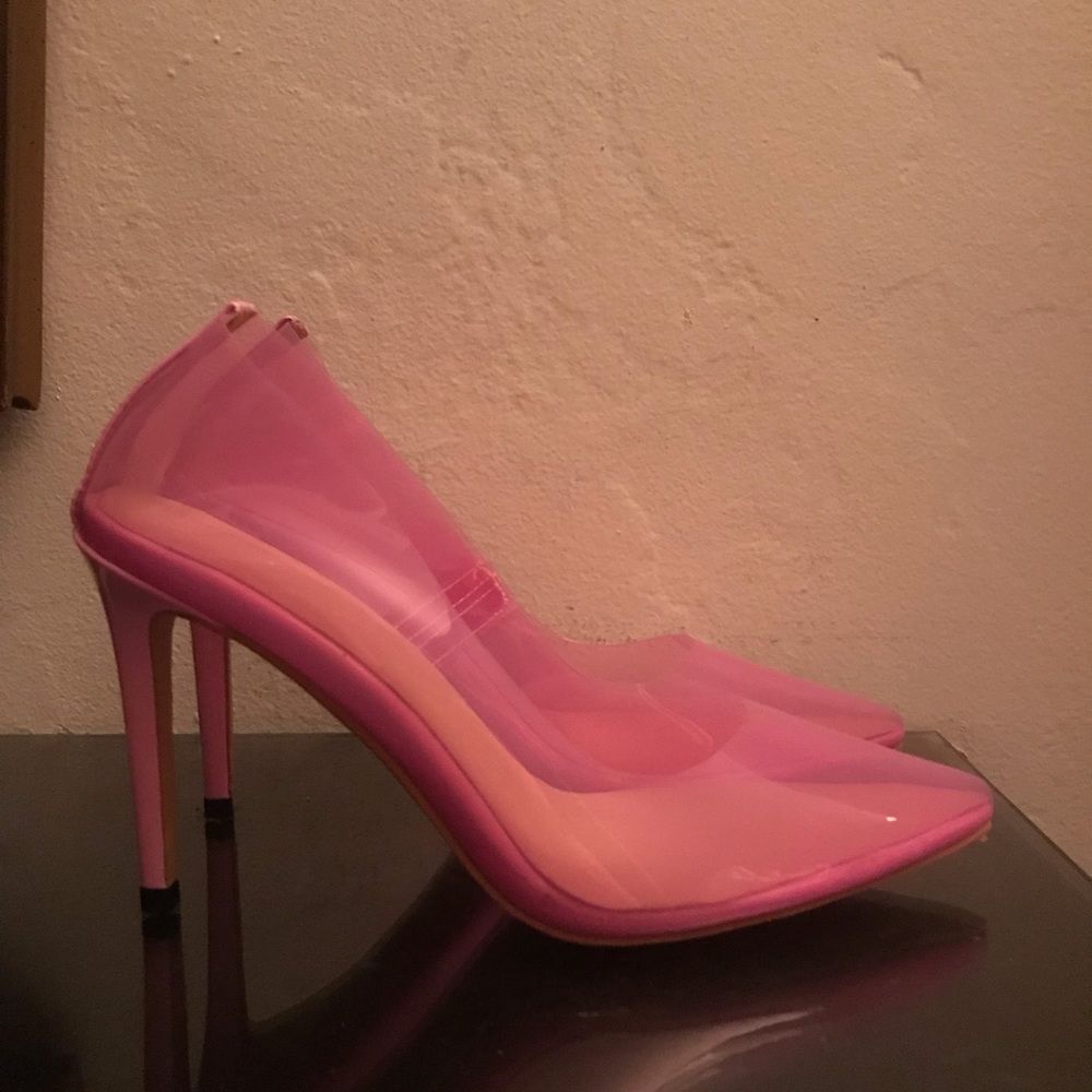Barbie Pink Clear Plastic Heels - Gem